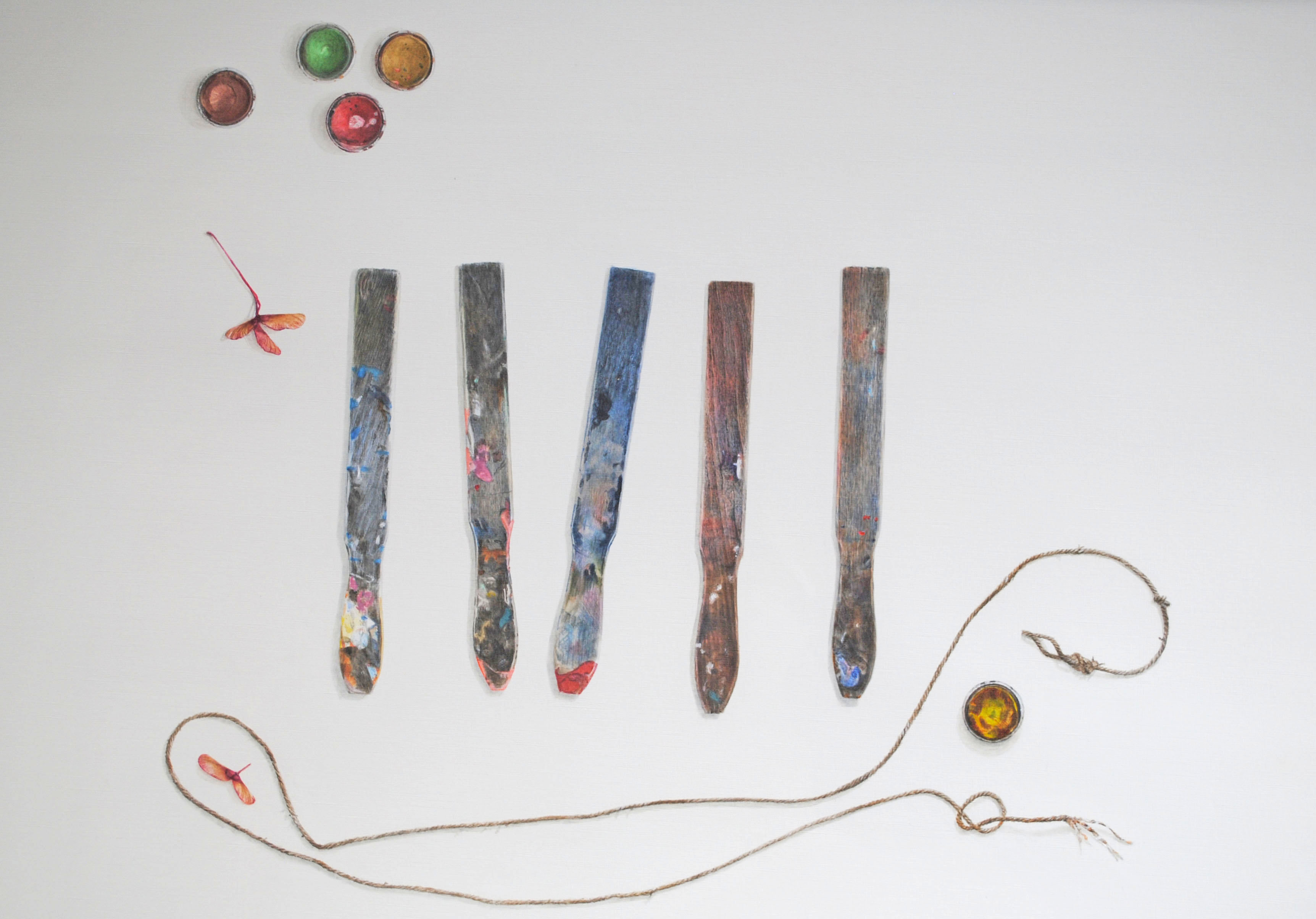 Palette Knives & String by Leigh Cooke, Hermès scarf designer.